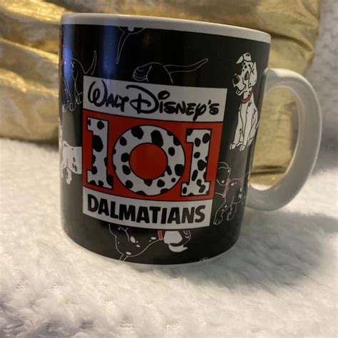 Walt Disney 101 Dalmatians 12 Oz Coffee Tea Vintage Mug Black White