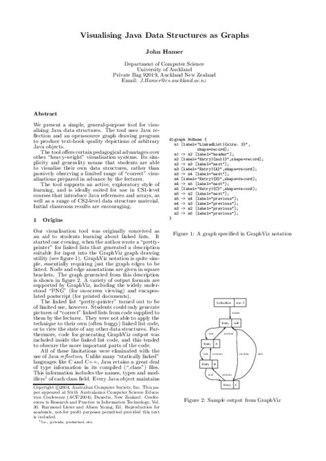 Pdf Visualising Java Data Structures As Graphs