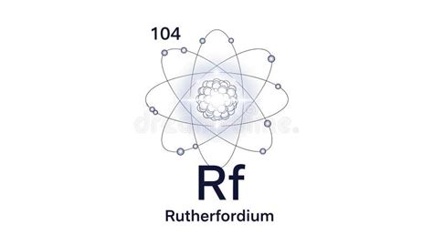 Atomic Structure Illustration Of Rutherfordium Rf Element 104 Stock