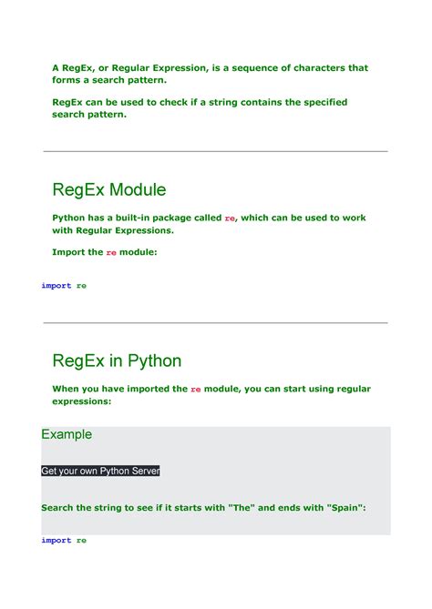 Python Notes Lecture A Regex Or Regular Expression Is A Sequence Of Characters That Forms A