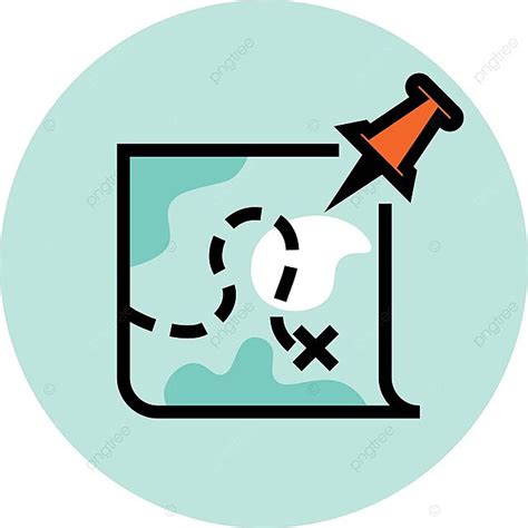 Navigation Symbol Route Mapped With Pathway To Intended Endpoint Vector