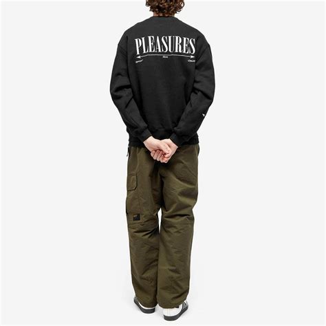 Pleasures Mens Intersection Crew Sweat In Black Pleasures