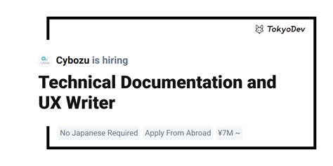 Technical Documentation And Ux Writer Cybozu Tokyodev