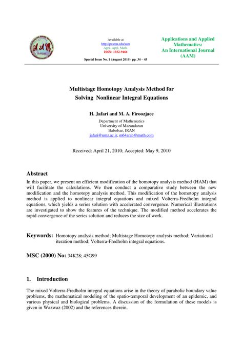 Pdf Multistage Homotopy Analysis Method For Solving Nonlinear Integral Equations