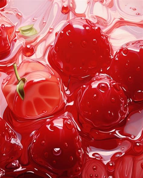 Premium Photo Vibrant Jelly Masterpiece The Perfect Blend Of Ruby Red Sprinkles Style