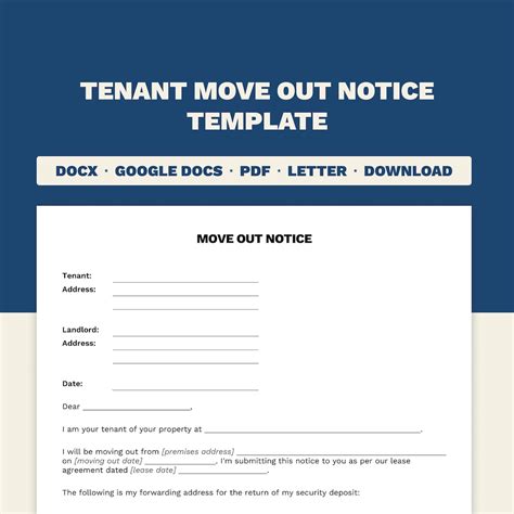 Moving Out Notice Template