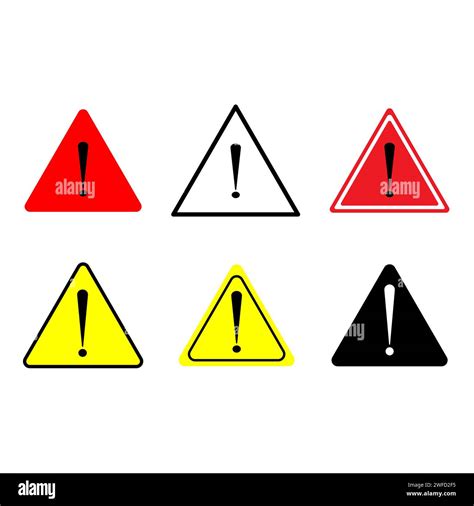 Triangles Exclamation Mark Attention Sign Safety Concept Flat Warning Symbol Vector