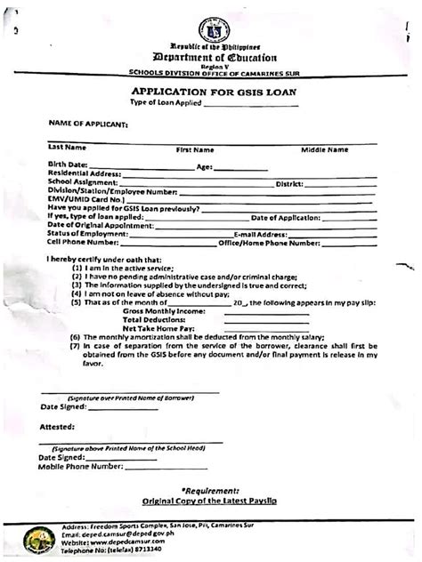 Gsis Form Pdf