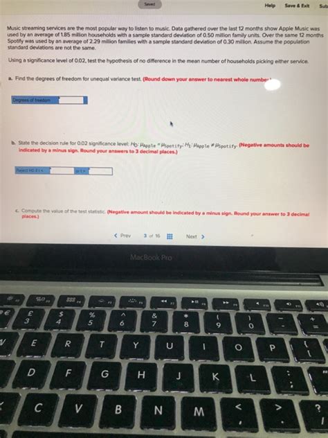Solved Seved Help Save Exit Sub Music Streaming Services Chegg Com