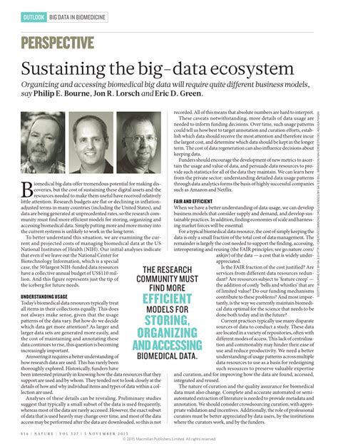 Pdf Perspective Sustaining The Big Data Ecosystem