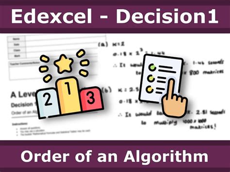 Edexcel Decision 1 Order Of An Algorithm Teaching Resources