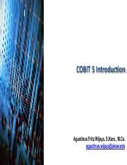 COBIT 5 Introduction Pdf COBIT 5 Introduction Agustinus Fritz Wijaya S Kom M Cs Agustinus