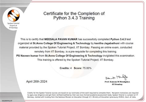 Pavan Kumar On Linkedin Python Programming Iitbombay Spokentutorial