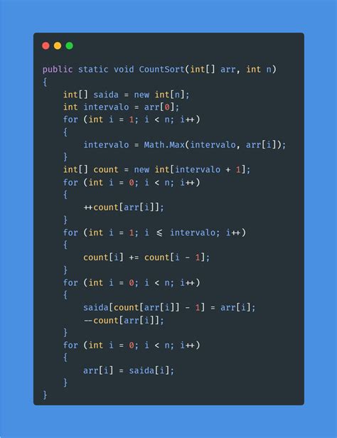 Algoritmo De Ordenação Counting Sort