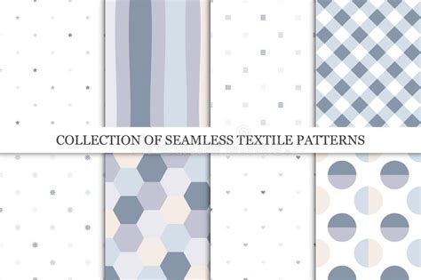 Collection Of Vector Seamless Delicate Colorful Patterns Trendy