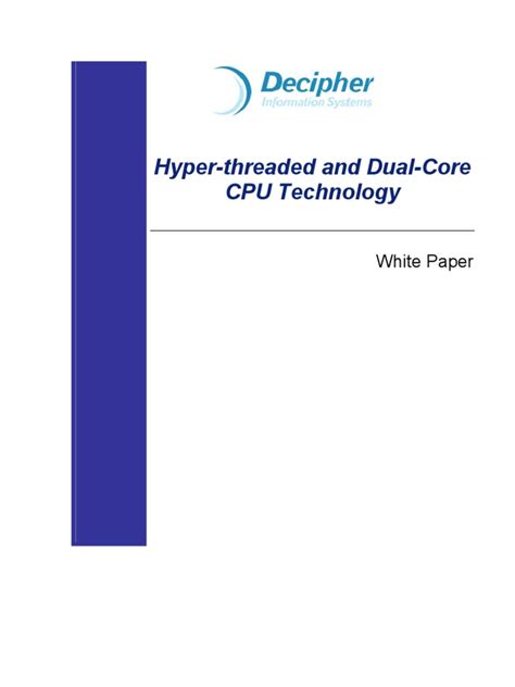 Hyper Threaded Dual Core Pdf Multi Core Processor Concurrency