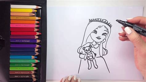 Царевна Соня Раскраска царевны Соня с мишкой Как нарисовать царевну Youtube