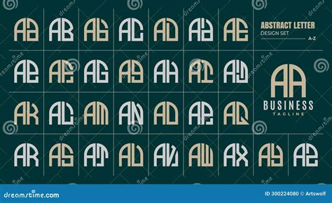 Geometric Line Curve Abstract Shape Letter A Aa Logo Design Stock Illustration Illustration Of