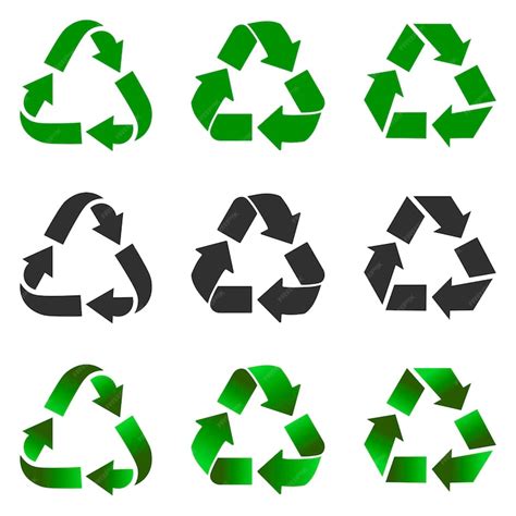 휴지통 아이콘을 설정 벡터 재활용에 고립 된 흰색 배경 폐기 또는 재활용 표시 또는 기호 프리미엄 벡터