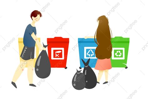 쓰레기 분리수거 아이 아이 소년 소녀 Png 일러스트 및 이미지 에 대한 무료 다운로드 Pngtree