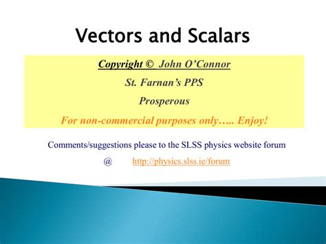 Vectors And Scalars