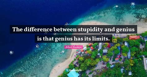 The Difference Between Stupidity And Genius Is That Genius Has Its Lim