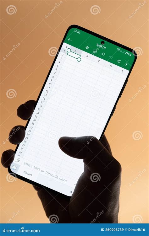 Using Microsoft Excel App On Smartphone Editorial Stock Image Image