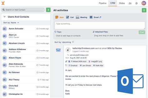 Midaxo Pipeline Outlook Integration Midaxo