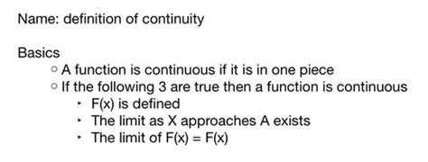 Continuity Flashcards Quizlet