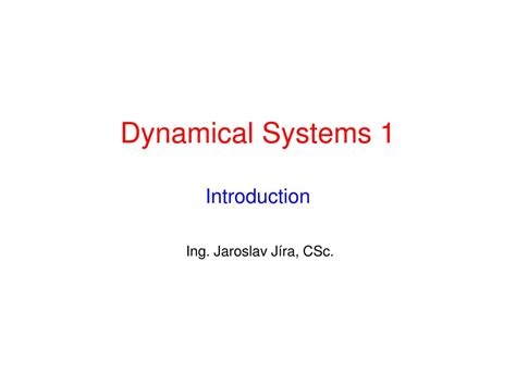 Ppt Dynamical Systems 1 Introduction Powerpoint Presentation Free Download Id3542953