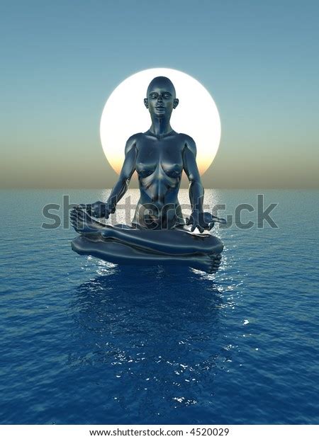 연꽃의 벌거벗은 소녀 판타지 d 스톡 사진 Shutterstock