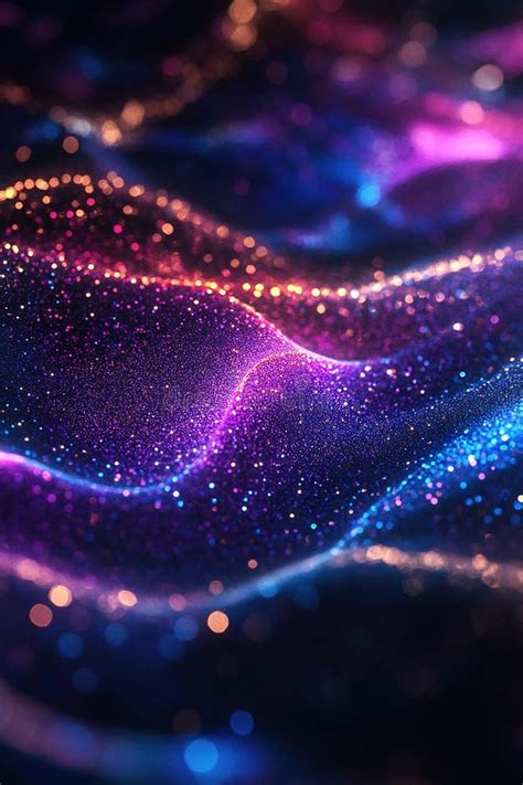 A Striking Abstract Background Features Glowing Particles Creating Wave Patterns In Shades Of