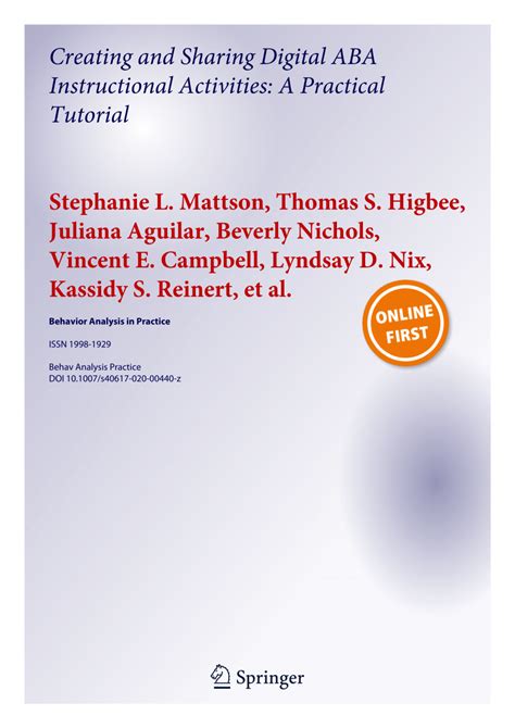 PDF Creating And Sharing Digital ABA Instructional Activities A Practical Tutorial