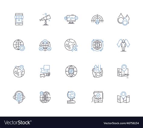 Maps And Locations Outline Icons Collection Vector Image