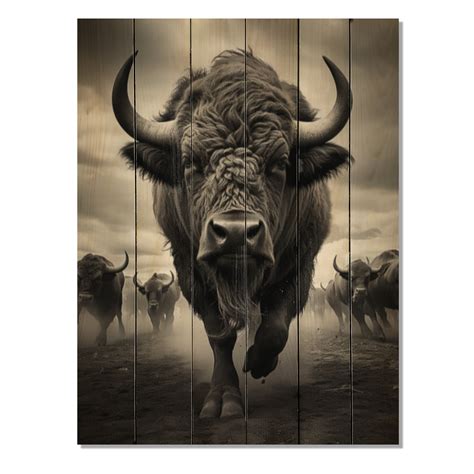 Foundry Select Gray Buffalo Grazing Giants Wayfair