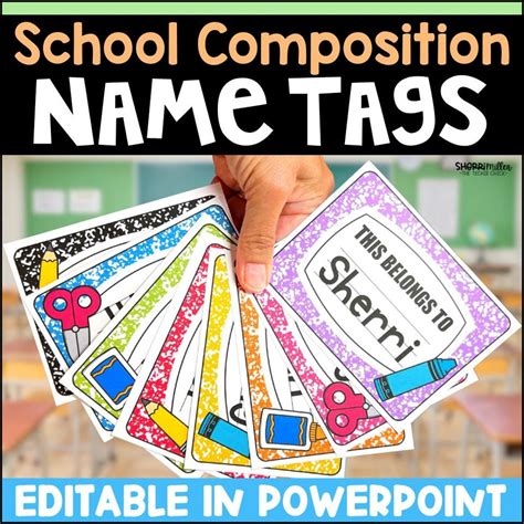 Editable Composition Notebook Name Tags For Back To Babe Classroom Door Decor Bulletin Board