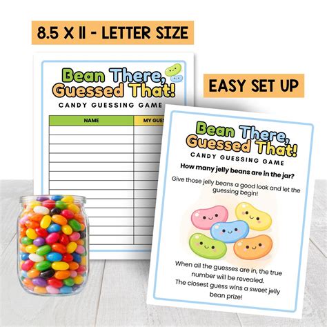 Jelly Bean Guessing Game Printable Candy Party Game Pdf For Office