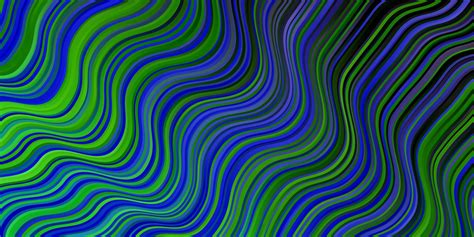 Light Blue Green Vector Backdrop With Bent Lines Bright Illustration With Gradient Circular Arcs