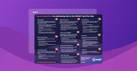 Top Considerations For Addressing Risks In The Owasp Top 10 For Llms Snyk