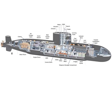 Victoria Class Submarine Cutaway Drawing In High Quality