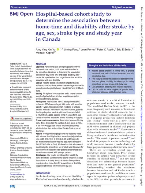 Pdf Hospital Based Cohort Study To Determine The Association Between
