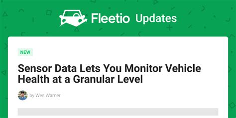 sensor data lets you monitor vehicle health at a granular level