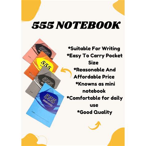 55 Note Book Mini Notebook Pocket Notebook Buku 555 A7 Notebook