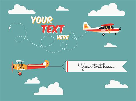 180 Airplane Flying Pulling Banner Stock Illustrations Royalty Free