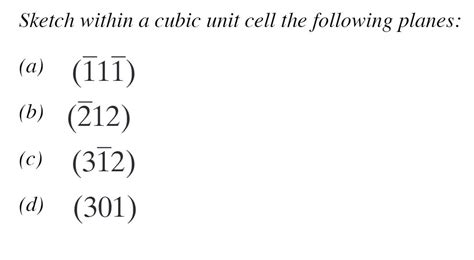 Solved Sketch Within A Cubic Unit Cell The Following Planes Chegg Com