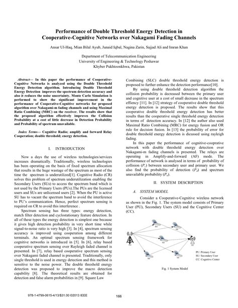 Pdf Performance Of Double Threshold Energy Detection In Cooperative Cognitive Networks Over