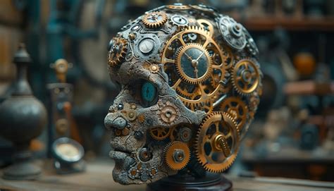 An Imaginative Visualization Of The Brain As A Complex Clockwork Premium Ai Generated Image