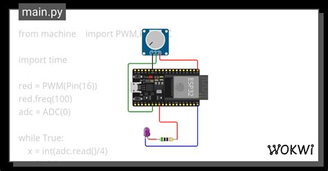 Poti Steuert Helligkeit 1 Wokwi ESP32 STM32 Arduino Simulator