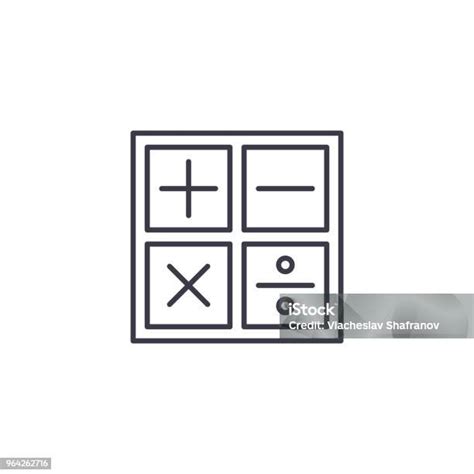 수학 선형 아이콘 개념입니다 수학 라인 벡터 기호 상징 그림입니다 계산기에 대한 스톡 벡터 아트 및 기타 이미지 계산기 계산함 공부 Istock