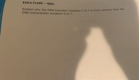 Solved Extra Credit 4pts Explain Why The Dna Transition